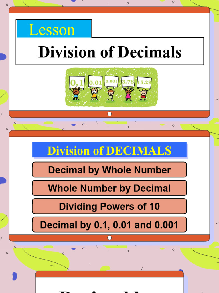 G5 Lesson 3.2 Division of Decimals | PDF | Numbers | Integer