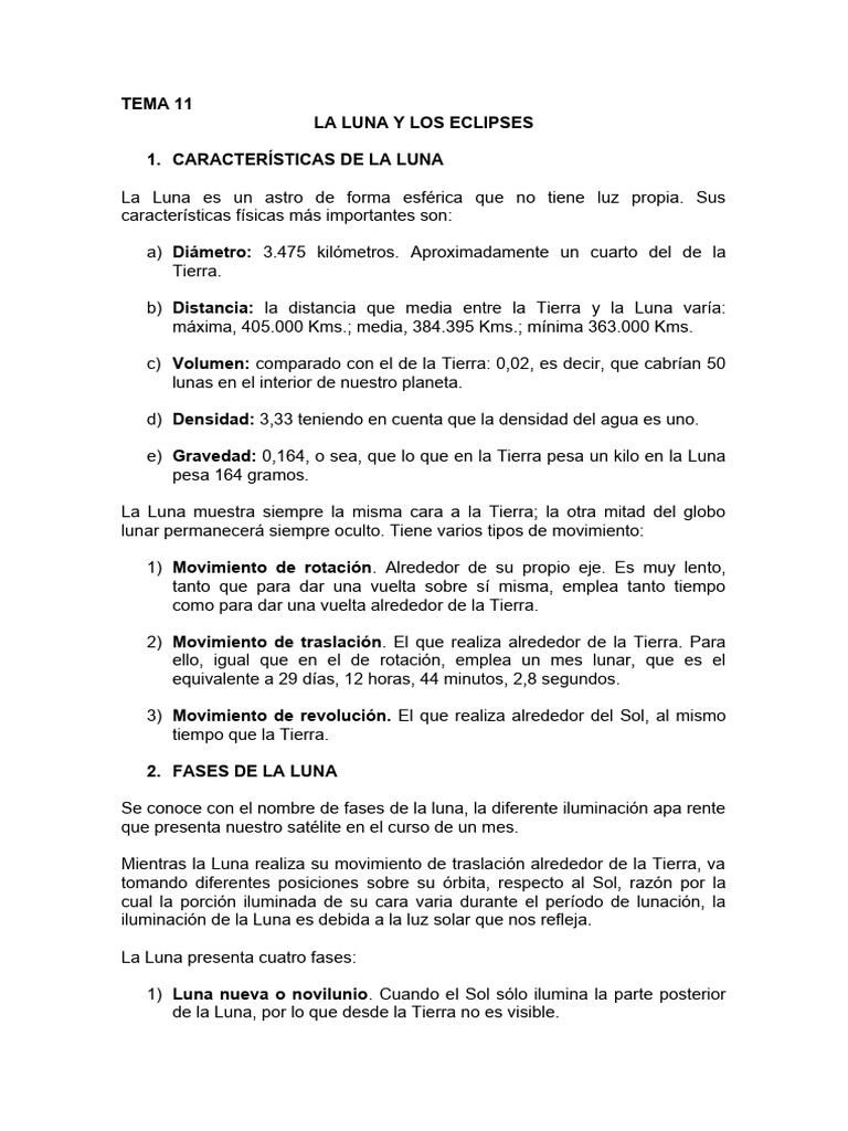 TEMA 2 LA LUNA Y LOS ECLIPSES | PDF | Luna | Nasa