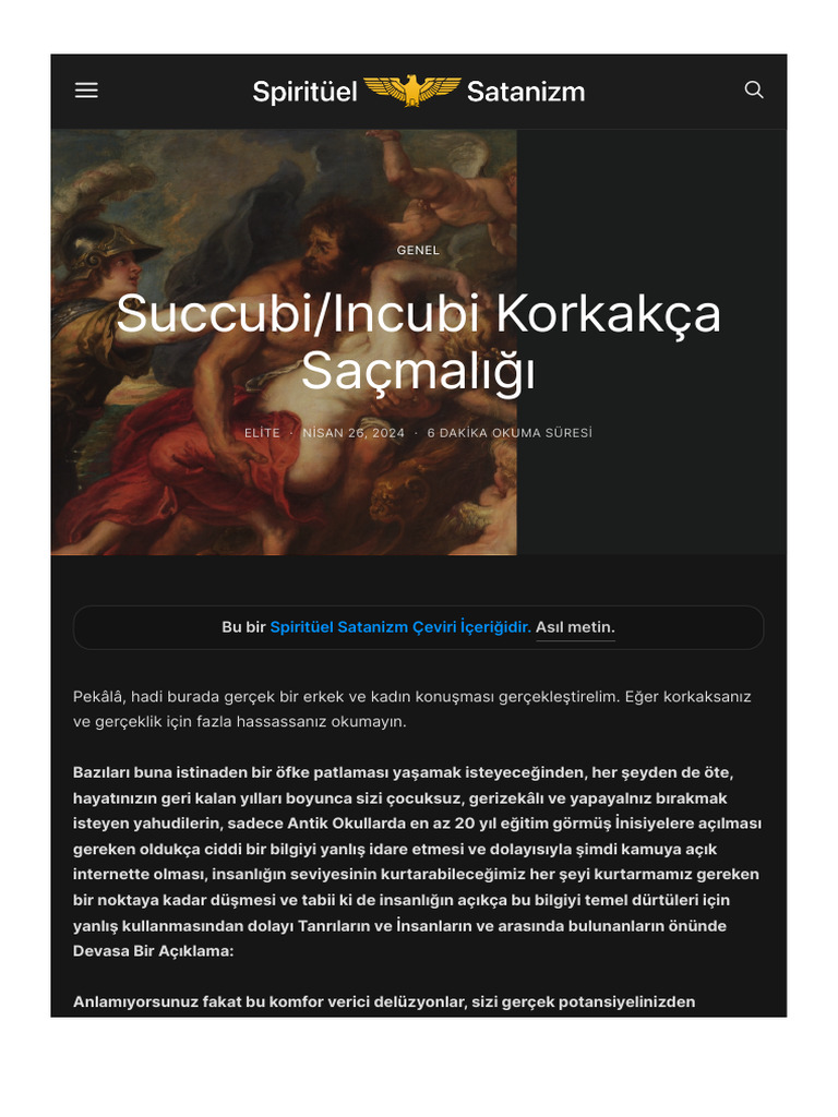 Succubi-Incubi Korkakça Saçmalığı - Spiritüel Satanizm | PDF