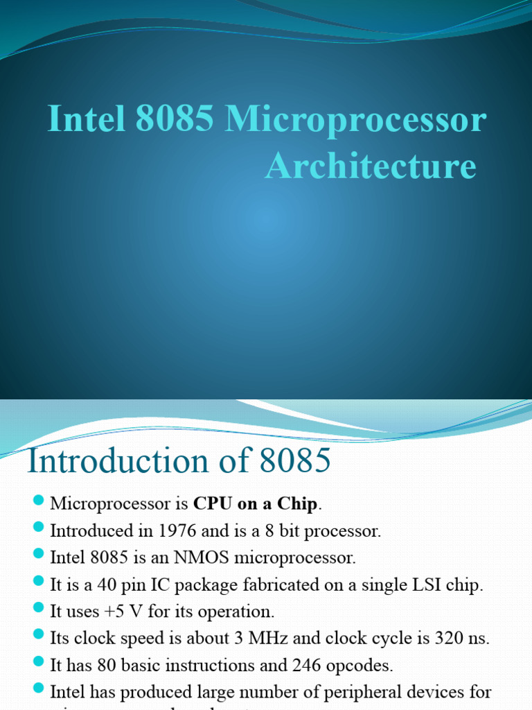 Intel 8085 Microprocessor Architecture Overview | PDF | Central Processing Unit | Input/Output