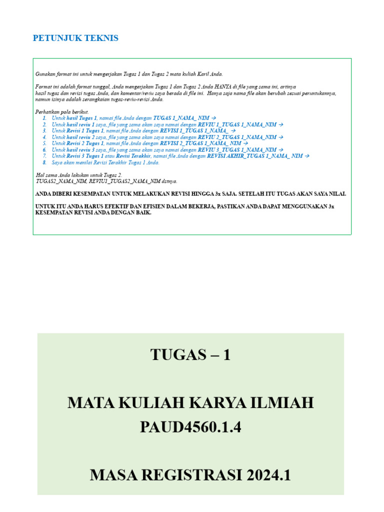 Panduan Format Tugas Karil | PDF