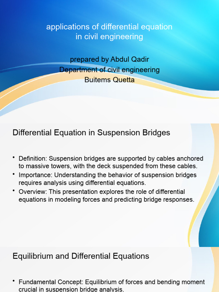 Applications of Differential Equation | PDF | Equations | Bridge
