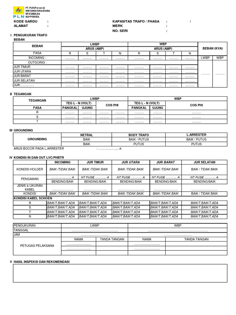 Kode dan Ukuran Trafo PLN | PDF