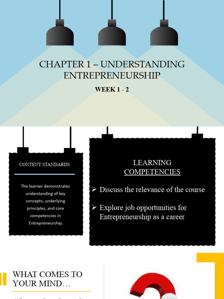 Chapter 1 Intro To Entrepreneurship Part 1 | PDF | Entrepreneurship | Business Economics