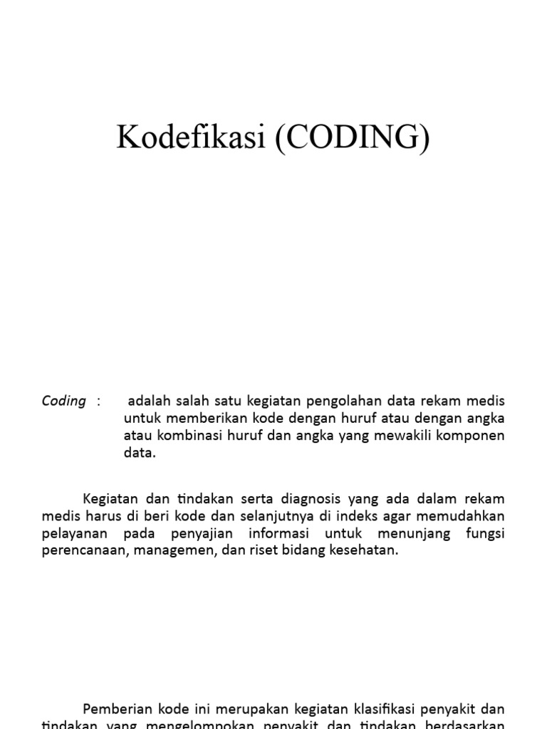 Kodefikasi (CODING) | PDF