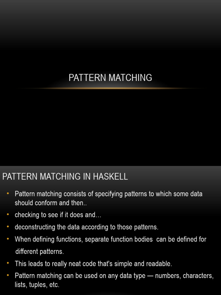 Pattern Matching | PDF | Parameter (Computer Programming) | Scope (Computer Science)