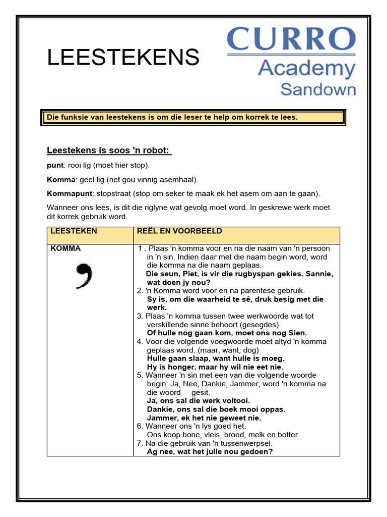 Leestekens | PDF
