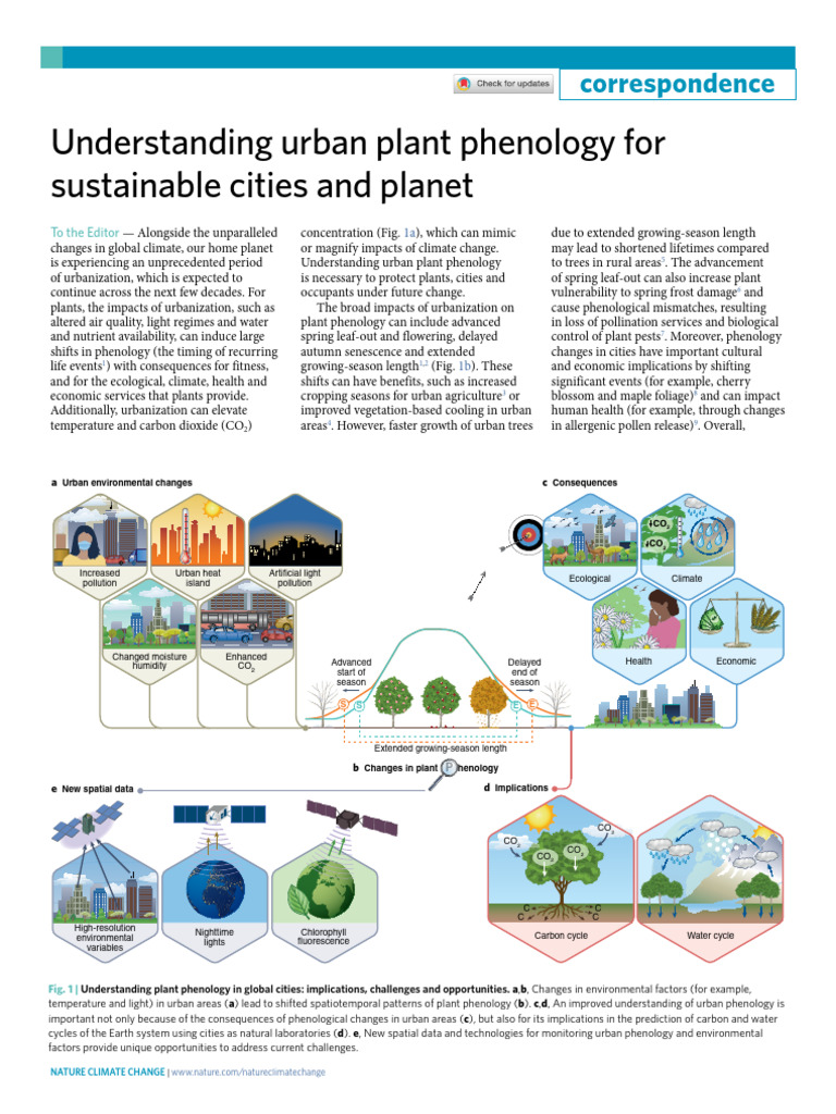 Understanding Urban Plant Phenology For | PDF | Climate Change | Climate
