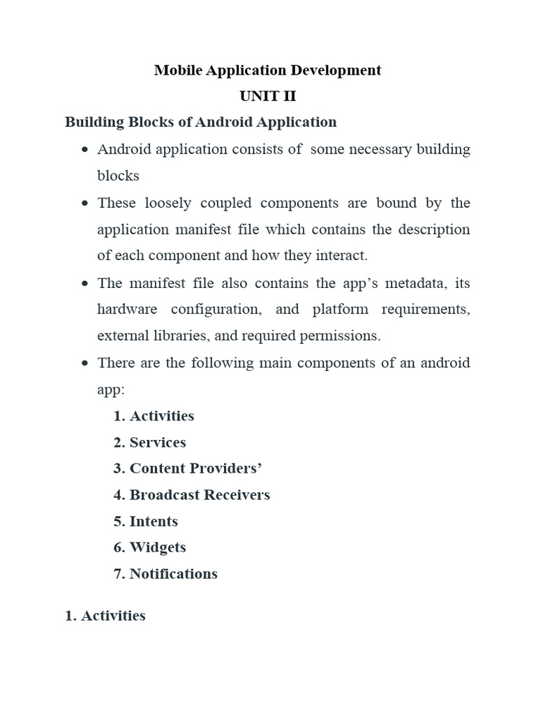 building blocks of MAD | PDF | Mobile App | Android (Operating System)