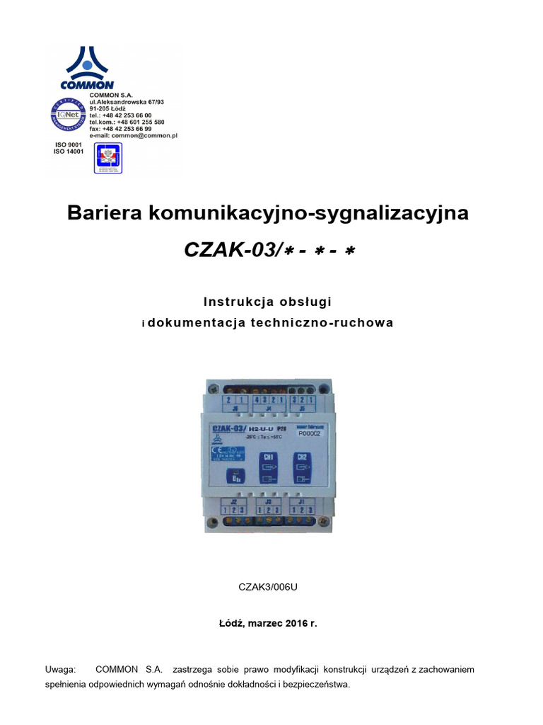 Czak-03 DTR 006u | PDF