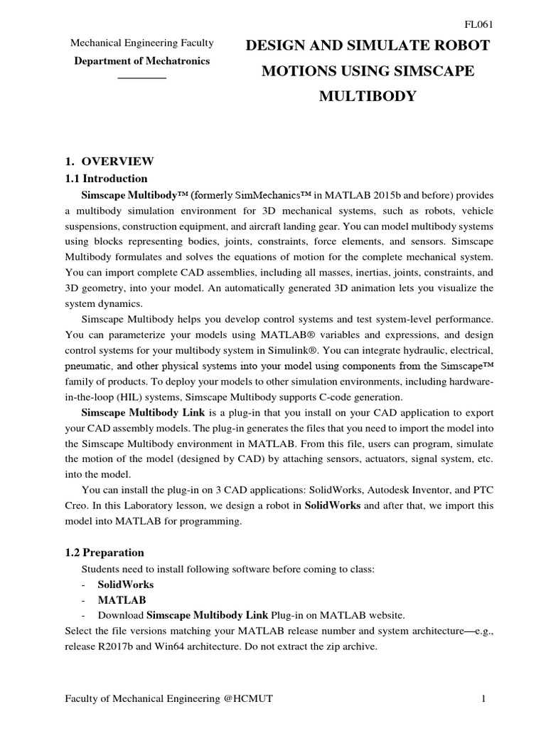 TN1 DesignRobotUsingSolidworksMATLAB 13.02.2020 English | PDF | Machines | Mechanics
