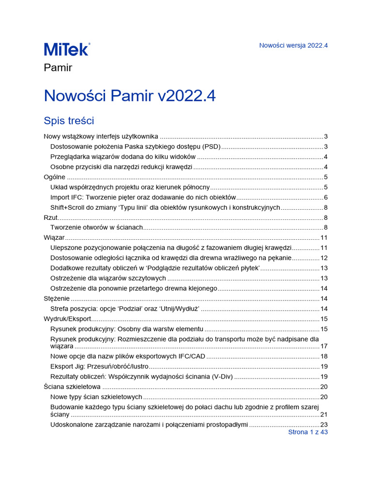 Nowości Pamir Wersja 2022.4 | PDF
