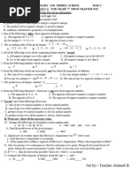 CLASS 6 THE OTHER SIDE OF ZERO WORK SHEET 1 pdf | PDF