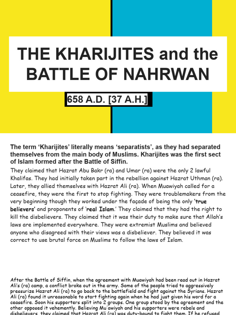 The Kharijites and The Battle of Nahrwan | Download Free PDF | Ali ...