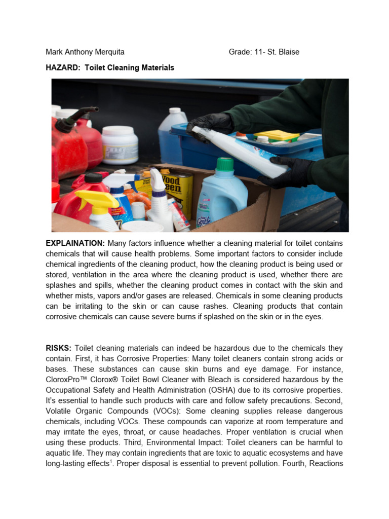 Document 10 | PDF | Bleach | Hazards