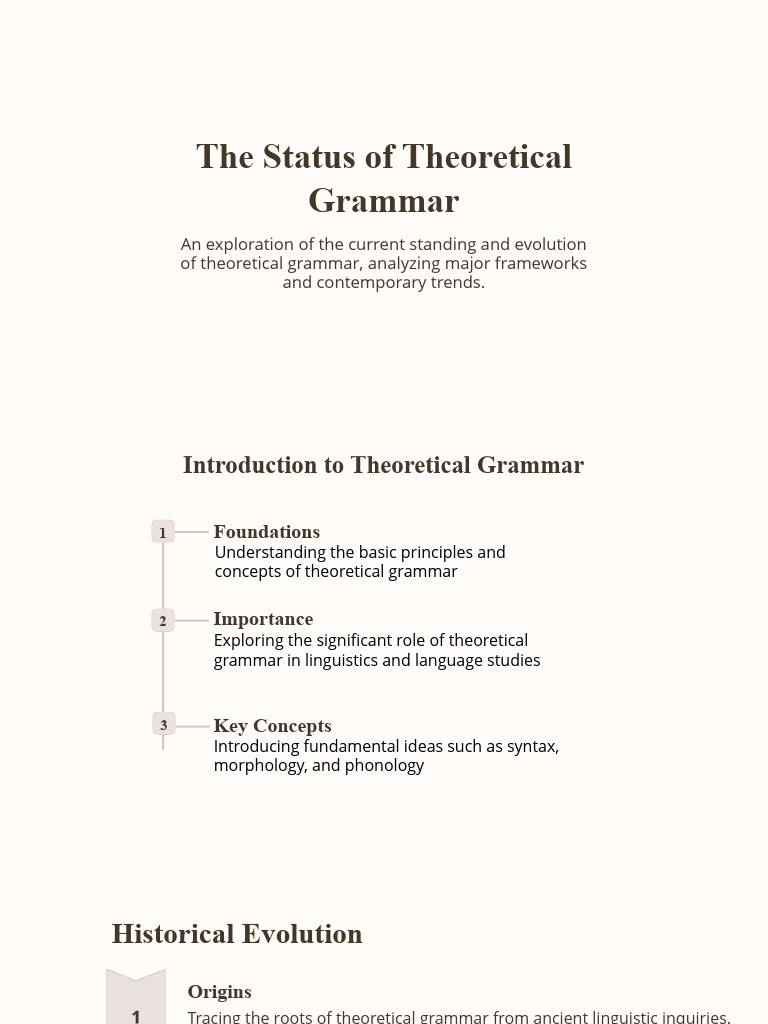 The Status of Theoretical Grammar | PDF | Linguistics | Theory