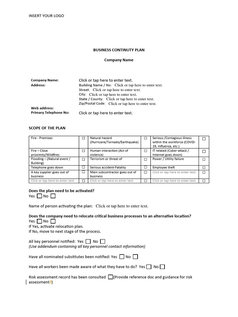 Business Continuity Plan Guide | PDF | Safety