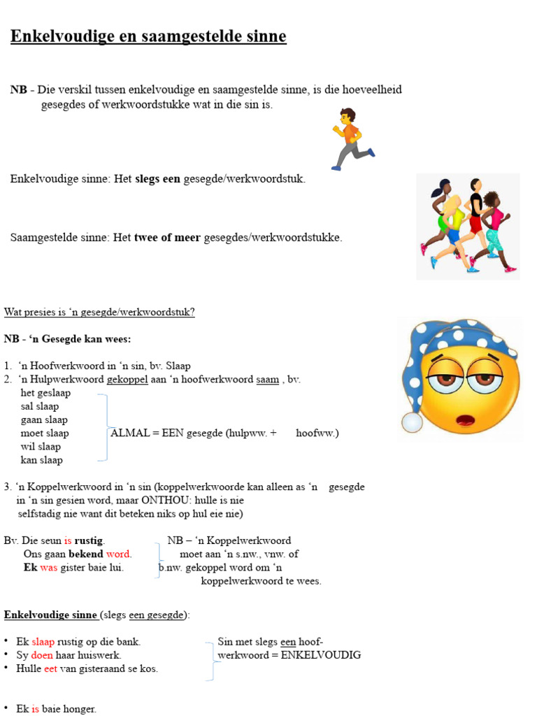 Enkelvoudige en Saamgestelde Sinne | PDF