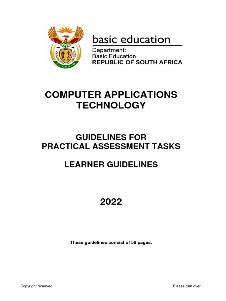 Computer Application Technology Pat Gr 12 2022 Learner Guidelines Eng Pdf Privacy Databases
