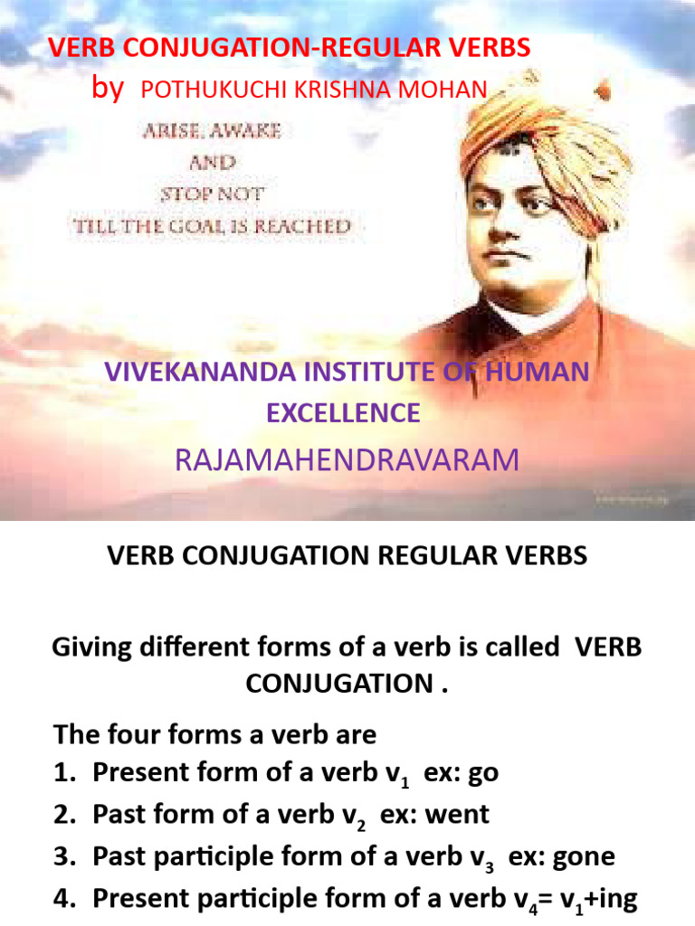 Verb Conjugation Regular Verbs Pdf Verb Grammatical Tense