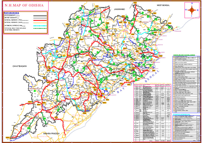 NH Map of Odisha | PDF | Road Infrastructure
