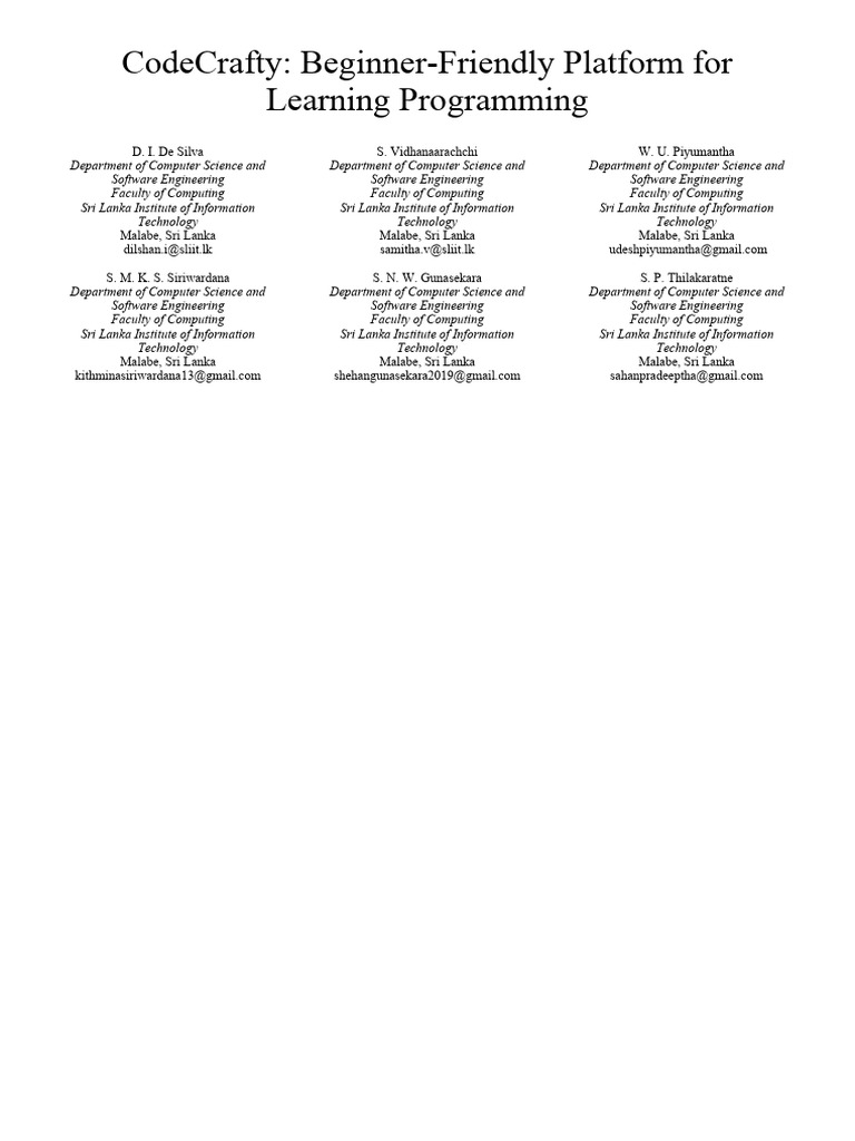 CodeCrafty Beginner Friendly Platform For Learning Programming | PDF ... CodeCrafty Beginner Friendly Platform For Learning Programming | PDF ...