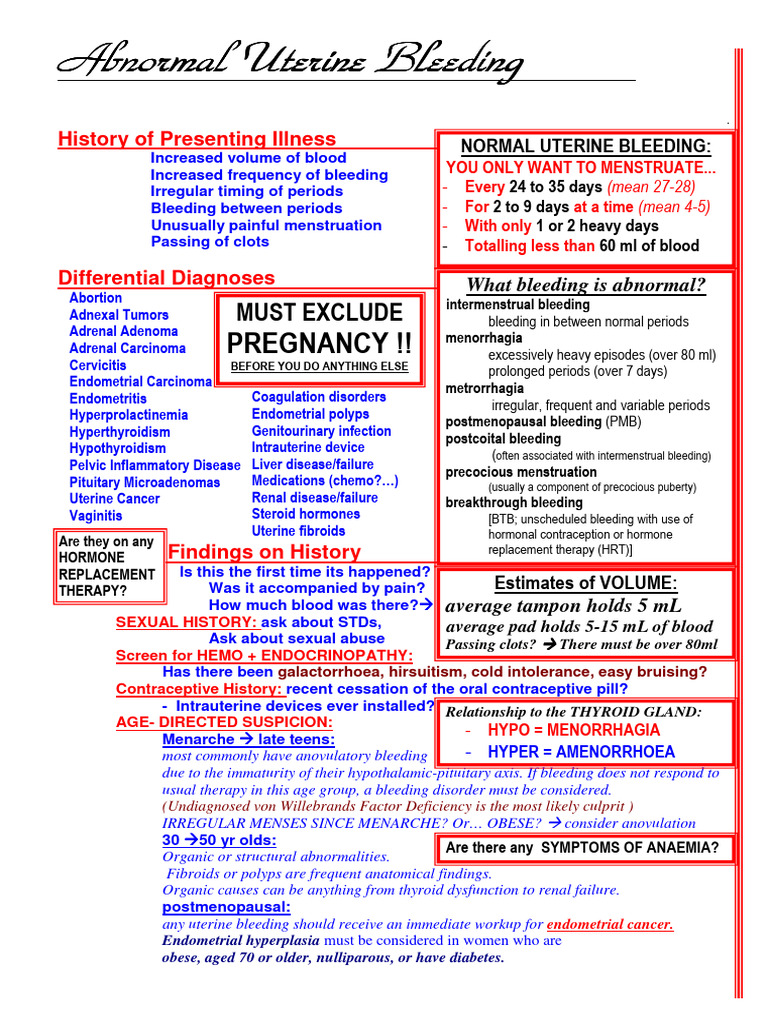 Abnormal Uterine Bleeding | PDF | Menstrual Cycle | Hormone Replacement ...