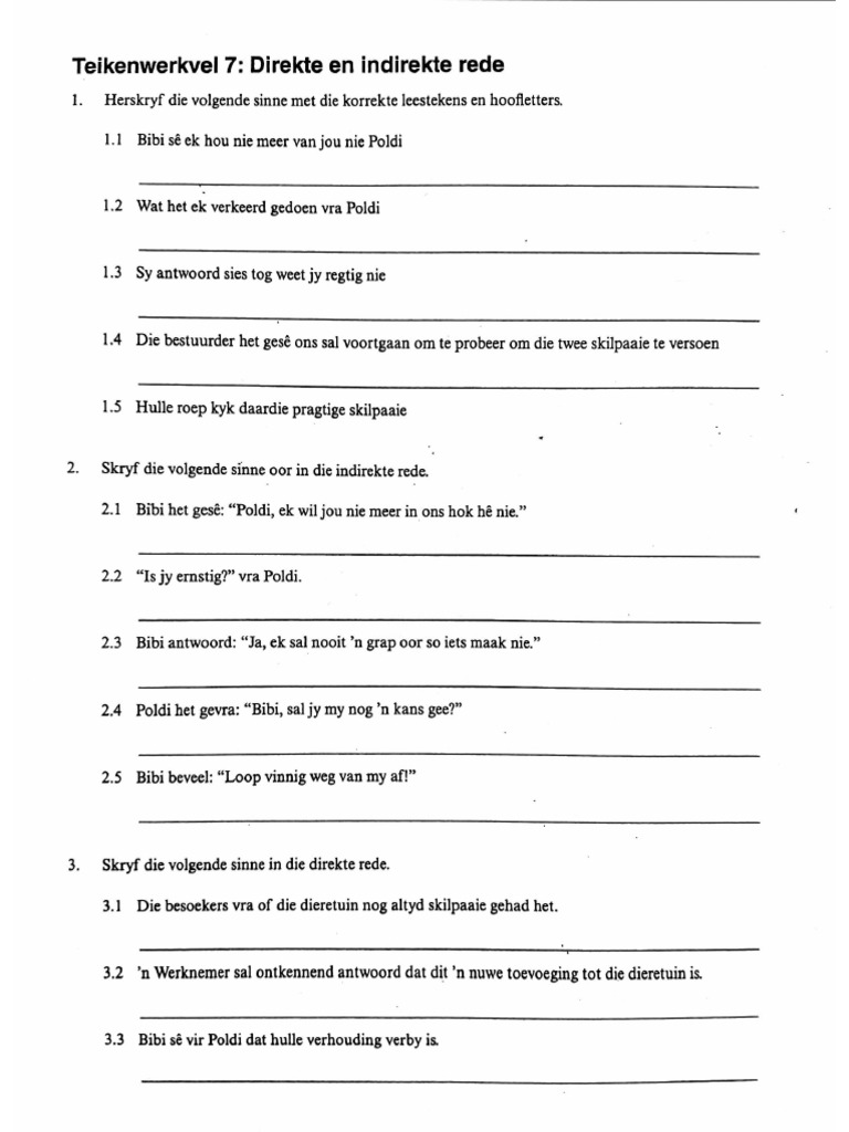 Direk en Indirek Werkkaart | PDF