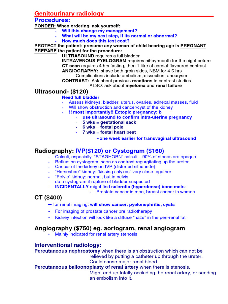 Genitourinary Radiology Procedures Guide | PDF | Medical Specialties ...