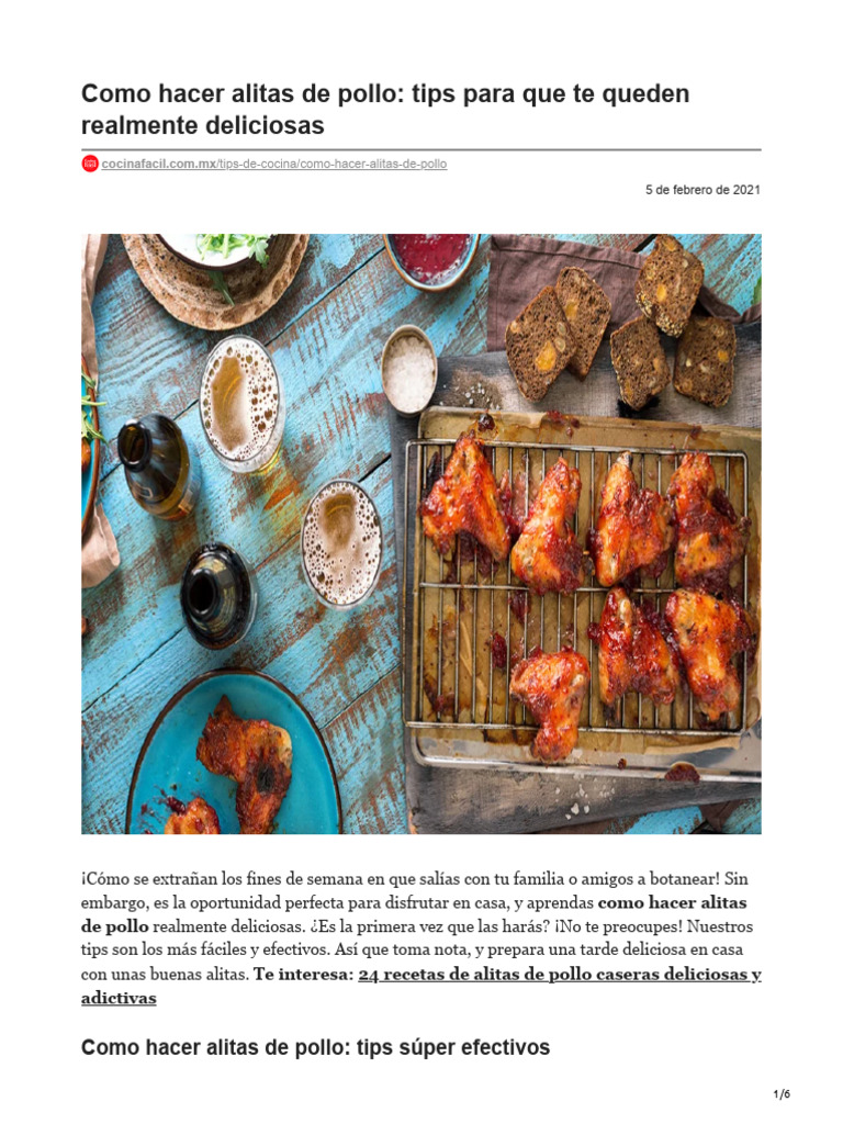 .Mx-Como Hacer Alitas de Pollo Tips para Que Te Queden Realmente Deliciosas | PDF | Cocinando ...
