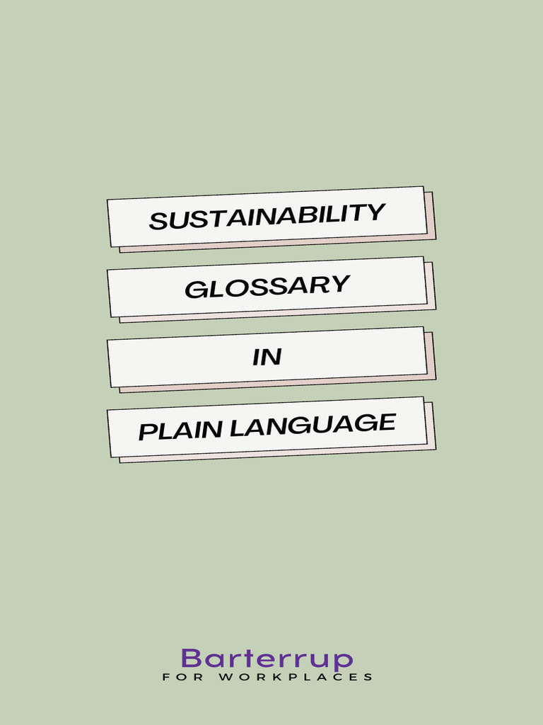 Plain Language Glossary of Key Sustainability Terms 1680408481 | PDF ...
