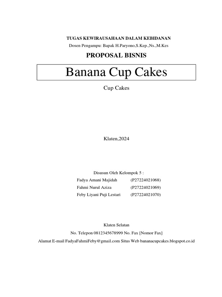 Kelompok 5 - Tugas Proposal Kewirausahaan | PDF