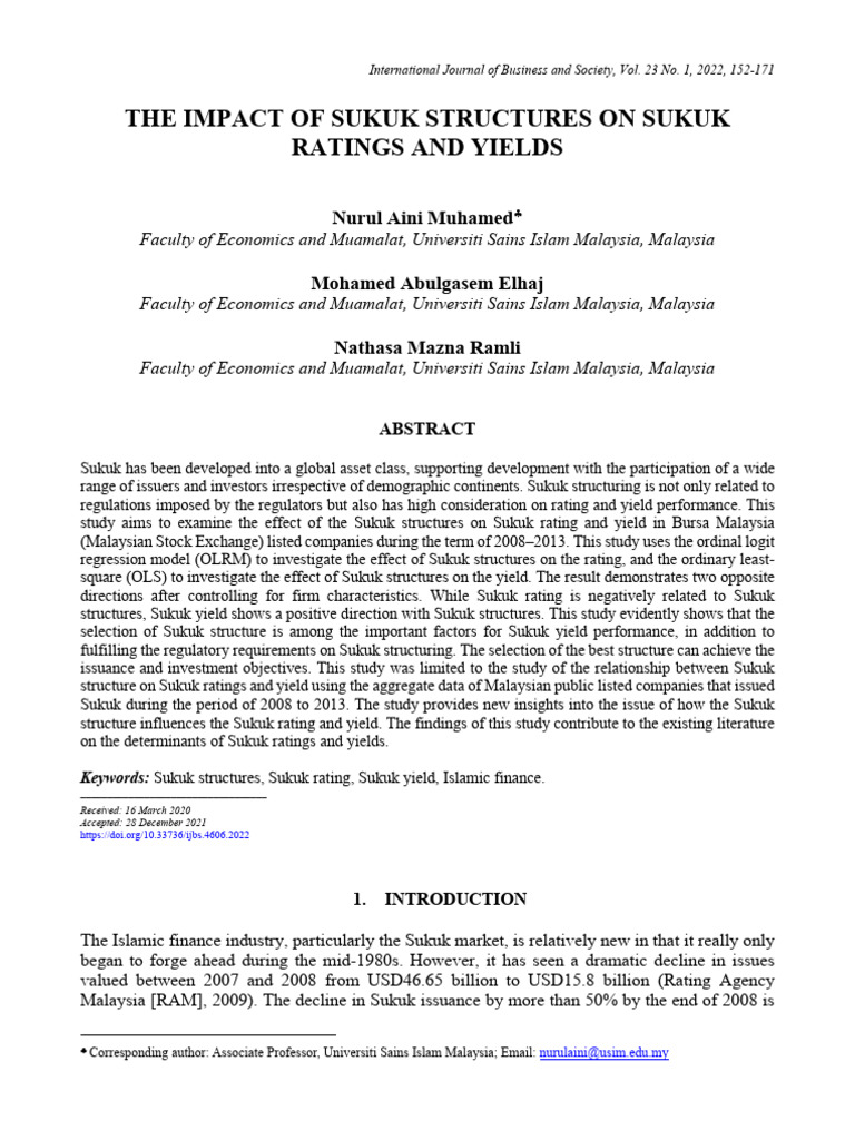 The Impact of Sukuk Structures On Sukuk Ratings An | PDF | Credit ...