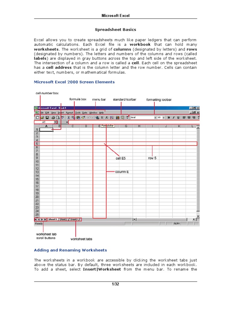 Senior's+notes Ms Excel+notes | Microsoft Excel | Spreadsheet