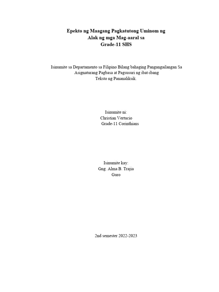 Pananaliksik 1 | PDF