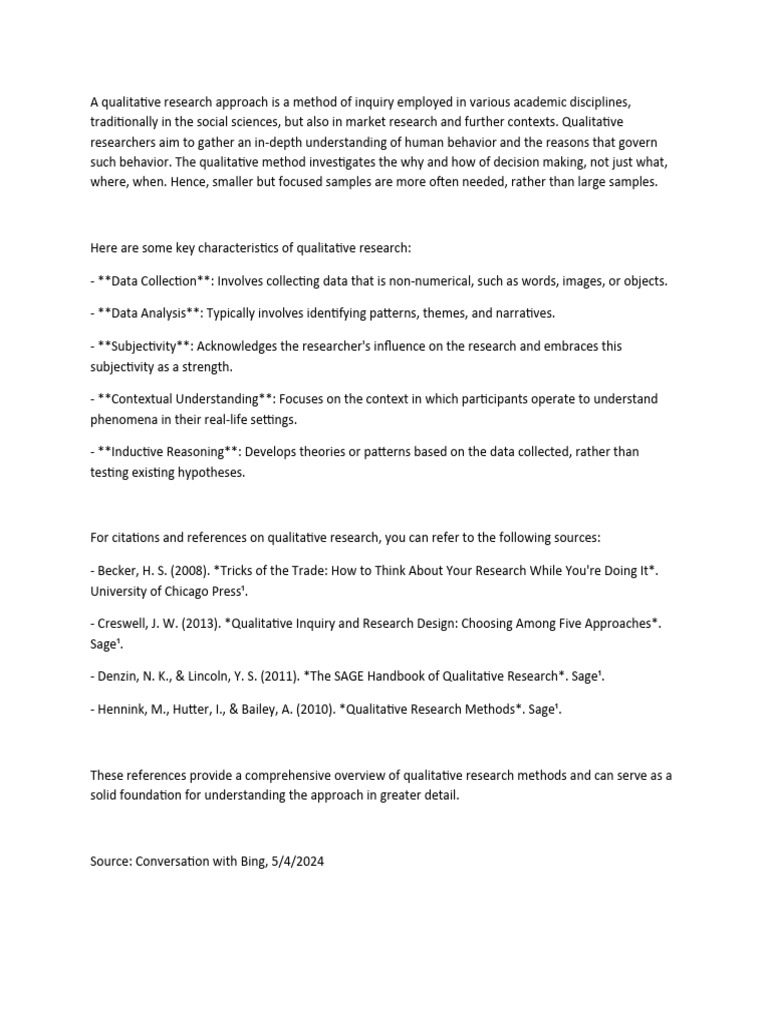 A Qualitative | PDF | Qualitative Research | Methodology