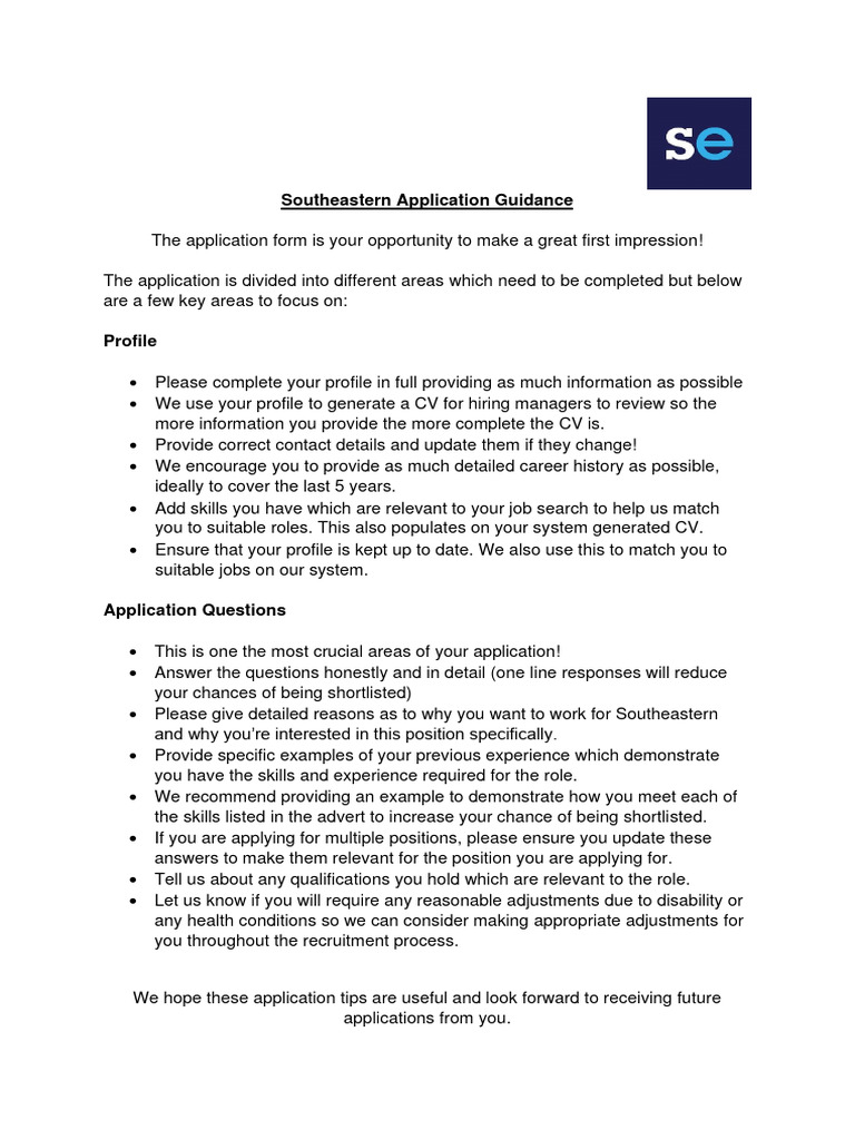 Application Hints and Tips | PDF | Career & Growth | Business