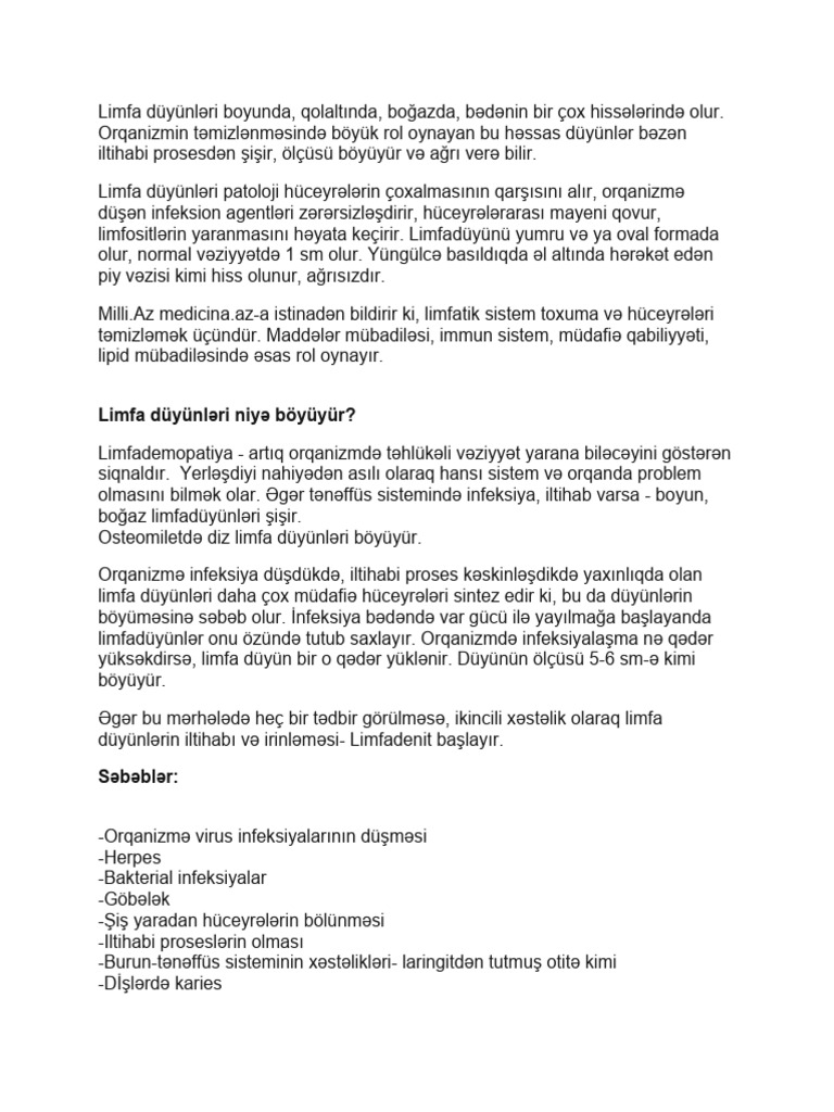 Limfa Düyünləri | PDF