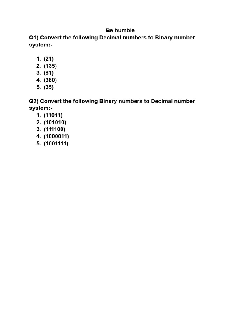 Worksheet Number System Computer Class 7th | PDF