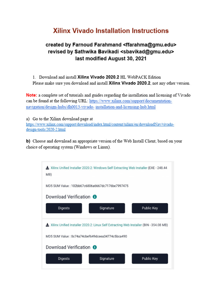 Xilinx Vivado Setup Guide | PDF | Installation (Computer Programs) | Computer Architecture