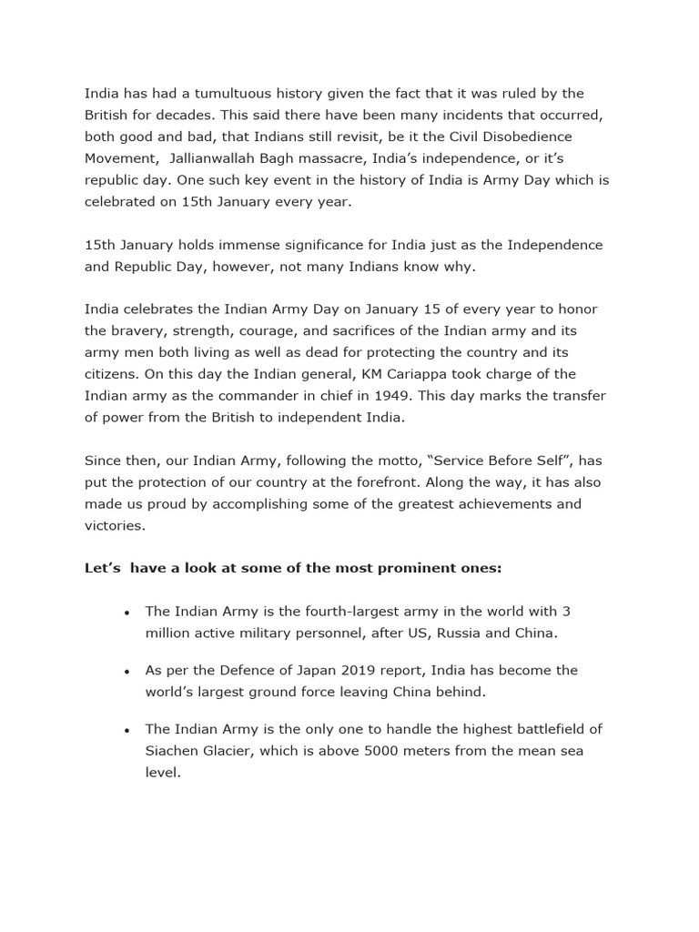 Essay On Army of India | PDF | International Security | International ...