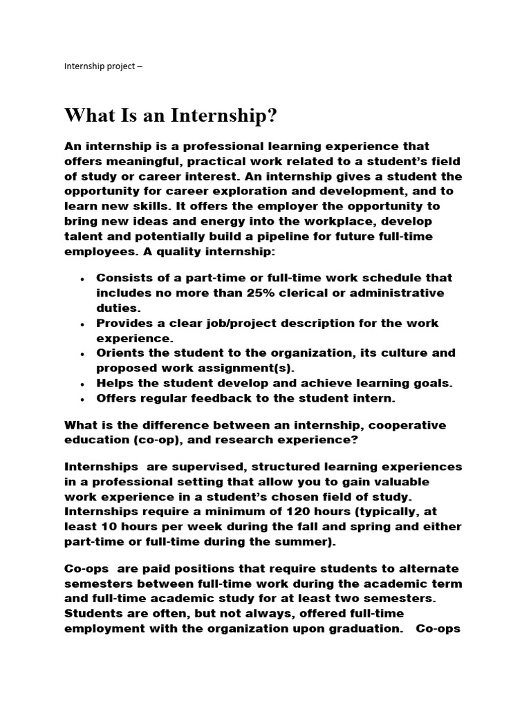 Internship Project | PDF | Internship | Job Hunting