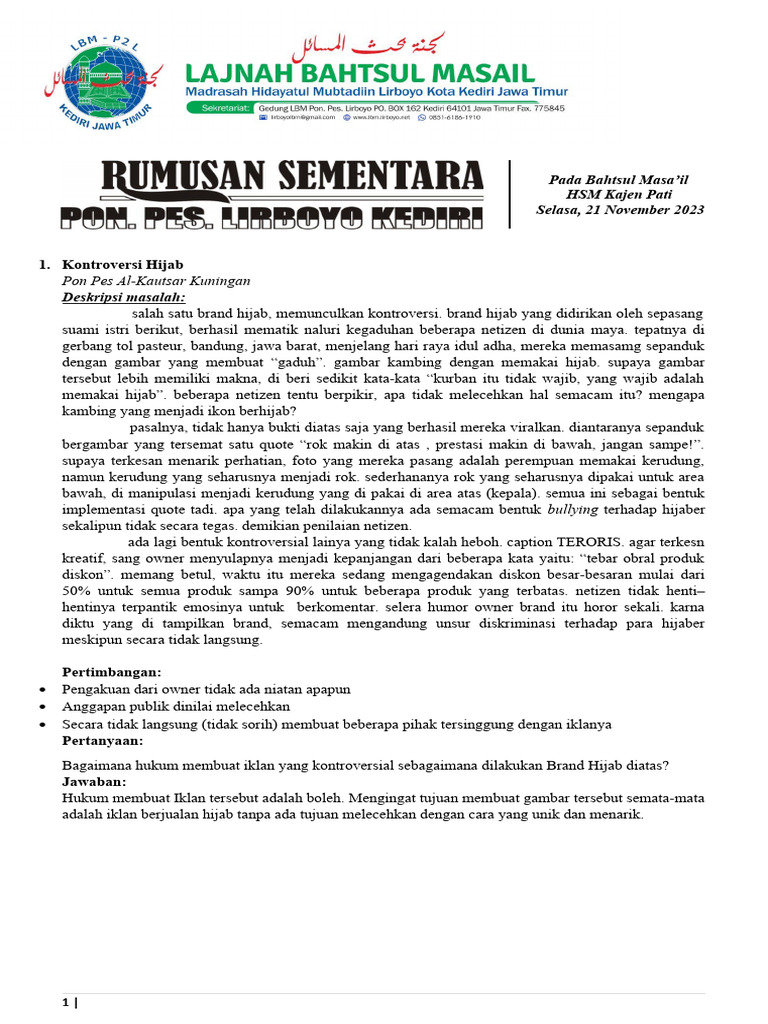 Rusem BM HSM Kajen Pati | PDF