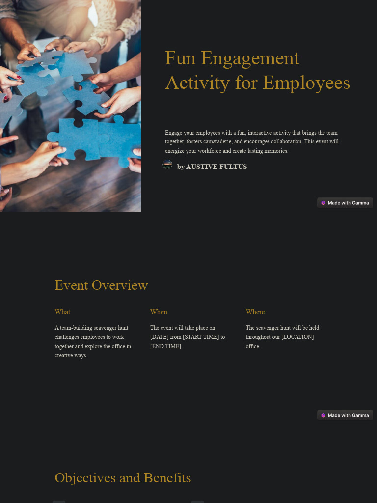 Fun Engagement Activity For Employees | PDF | Team Building | Cognition