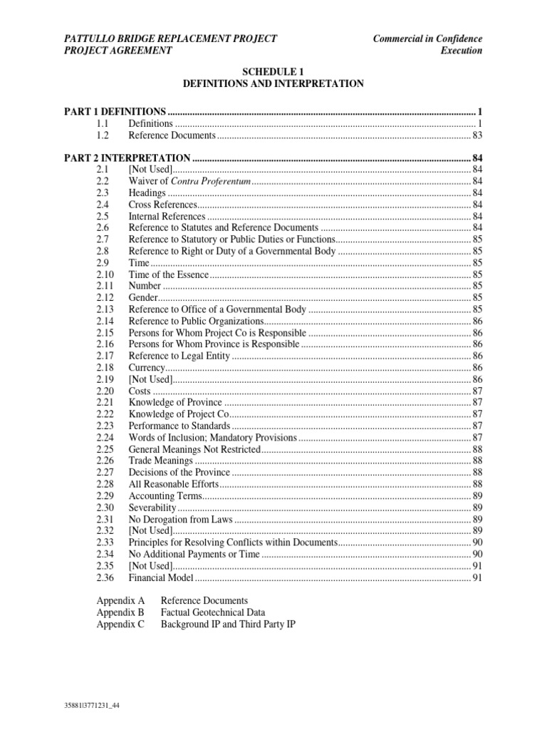 Pattullo Schedule 1 Definitions And Interpretation Execution Redacted Download Free Pdf Debt