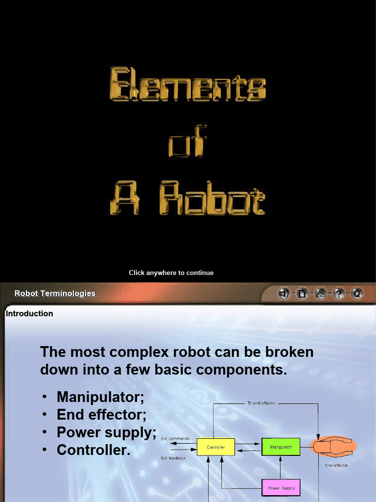Unit - 6 2 1 Elements of A Robot | PDF | Robot | Robotics