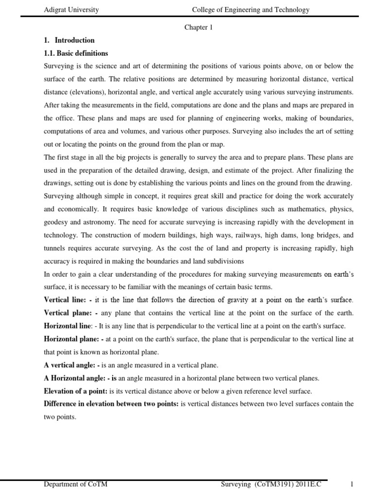 Chapter 1 | PDF | Surveying | Accuracy And Precision Chapter 1 | PDF | Surveying | Accuracy And Precision