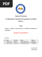 Exit Exam Blueprint for COTM 2015 E.C. | PDF | Concrete | Learning