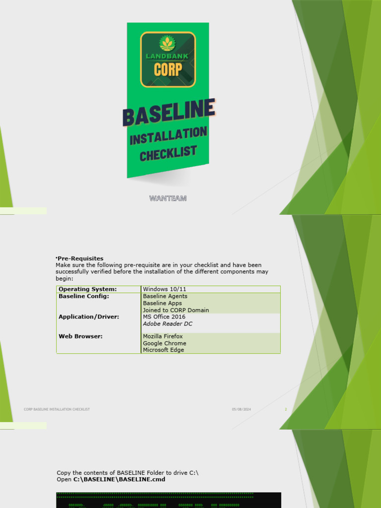 BASELINE Installation Guide For CORP | PDF | Microsoft Windows | Software