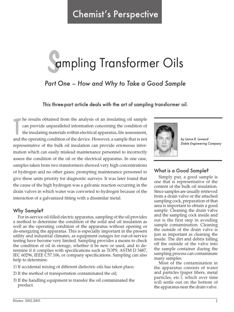Transformer Oil Sampling Guide | PDF | Valve | Transformer
